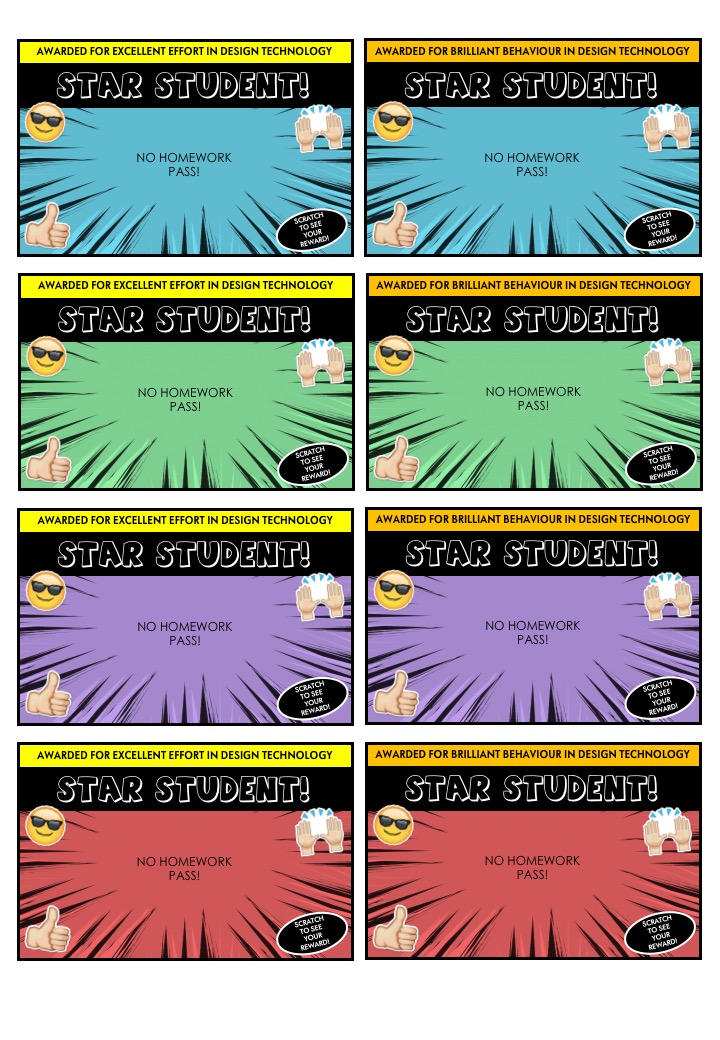 Star Student Scratch Cards